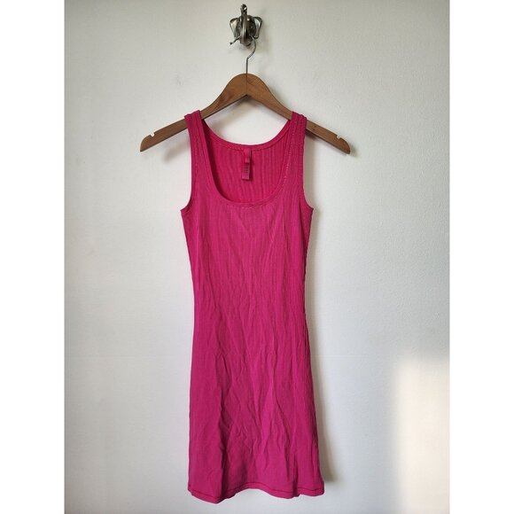 SKIMS | Dresses | Skims Hot Pink Ribbed Mini Tank Dress M | Poshmark
